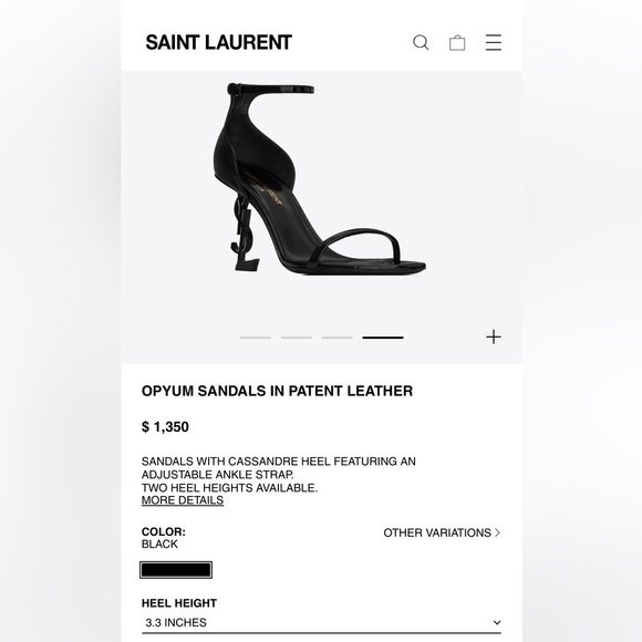 Saint Laurent Shoes Saint Laurent Ysl Opyum Heels Sandals Black